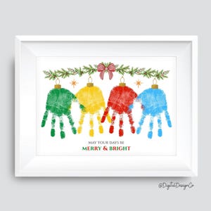 Christmas Garland Handprint Art Craft, Kids Baby Toddler, DIY Keepsake ...