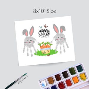 Hoppy Easter Handprint Art, Bunny Handprint Craft, Kids Baby Toddler ...