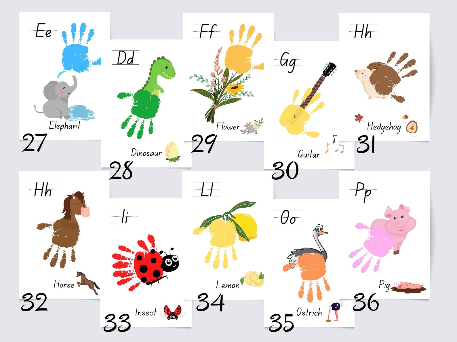 Alphabet Handprint Art My Handprint Alphabet Book Baby - Etsy UK