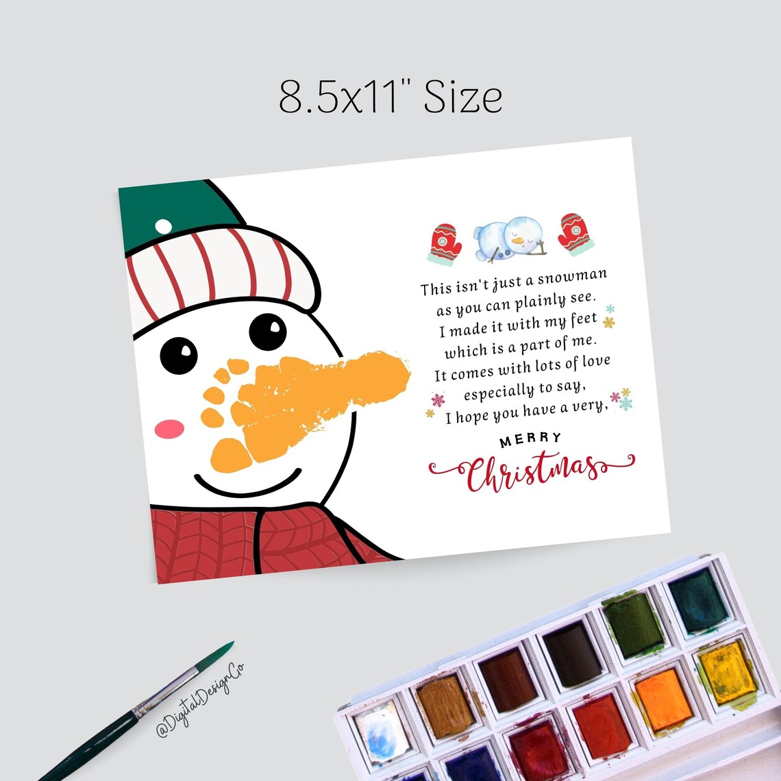 Snowman Footprint Art Craft, Poem, Snowman Carrot Craft for Baby ...