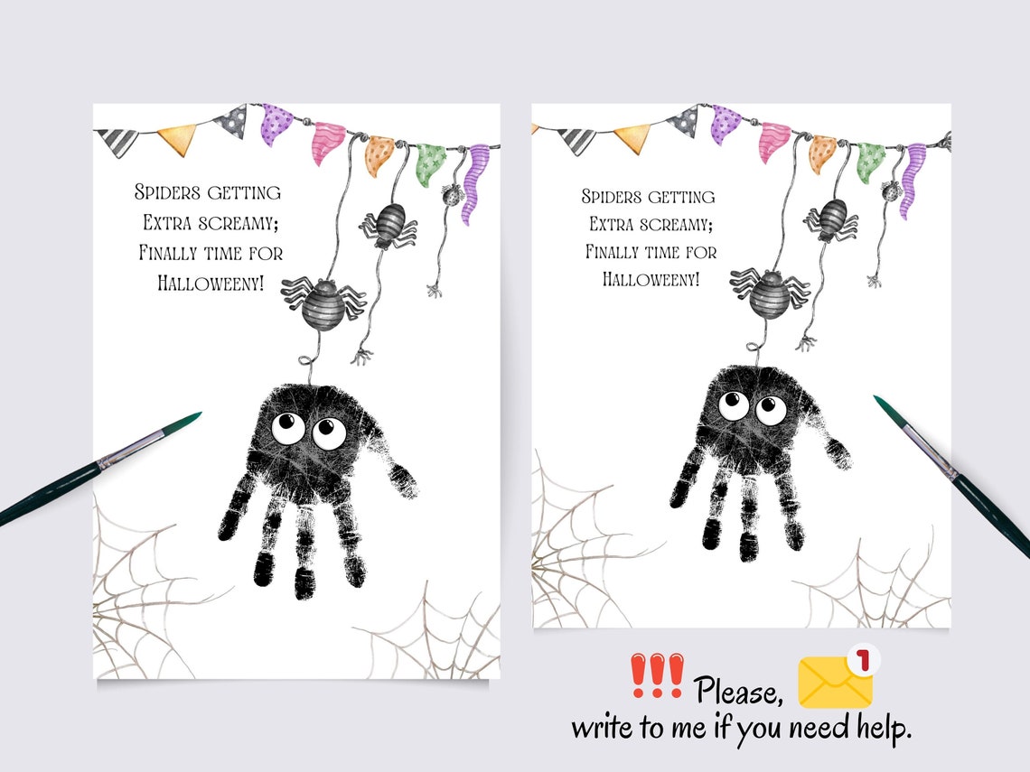 Halloween Handprint Footprint Craft Bundle Halloween - Etsy