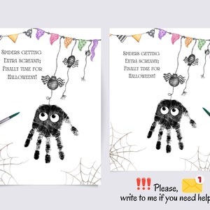 Halloween Handprint Footprint Craft Bundle, Halloween Handprint Art ...
