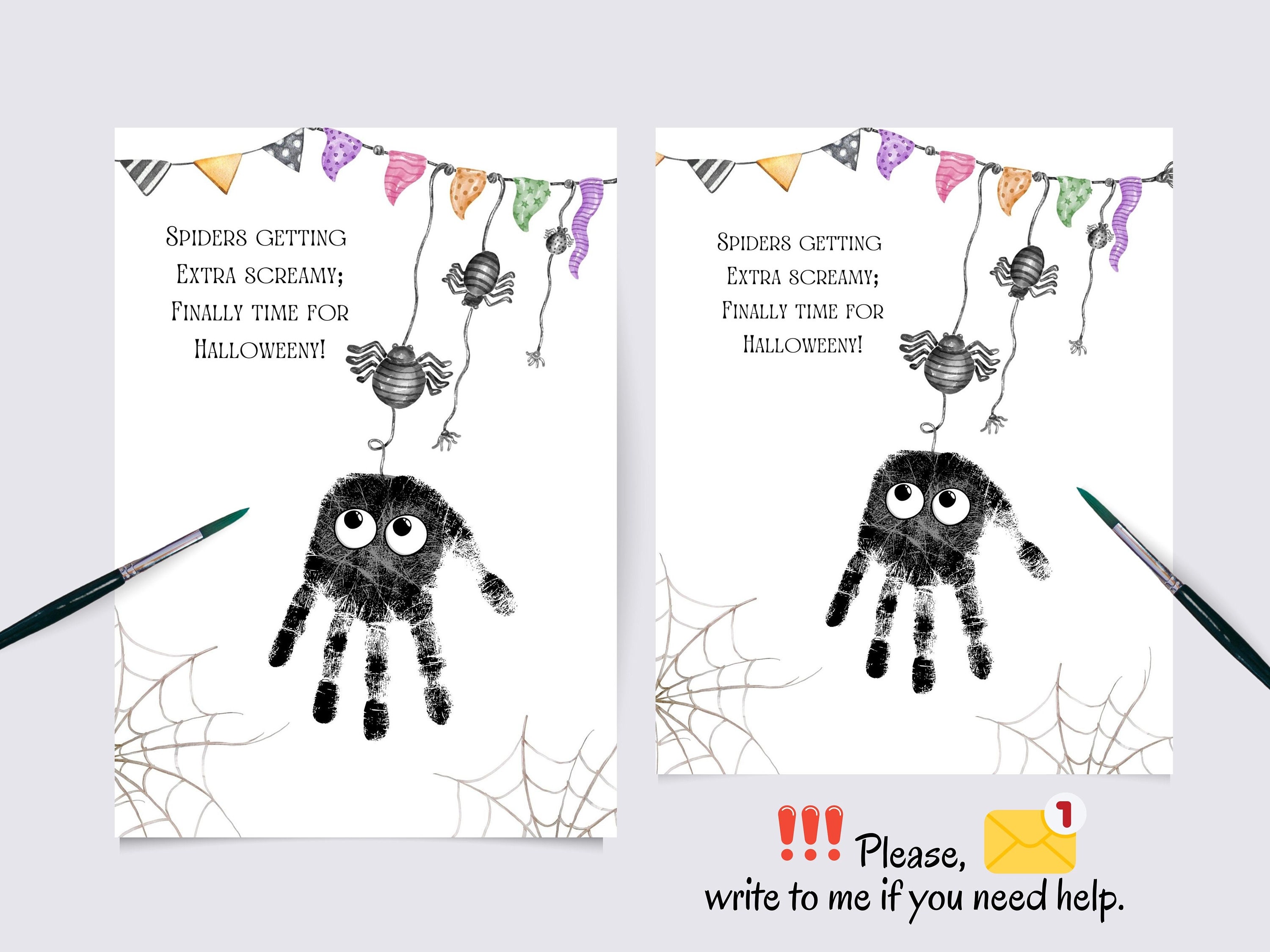 Halloween Handprint Footprint Craft Bundle Halloween - Etsy