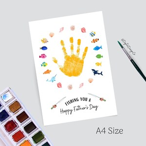 Father's Day Handprint Footprint Art, Fishing You a Happy Father's Day ...