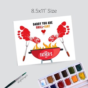 Father's Day Footprint Art Craft, Daddy You Are Grill-iant, Sausage ...
