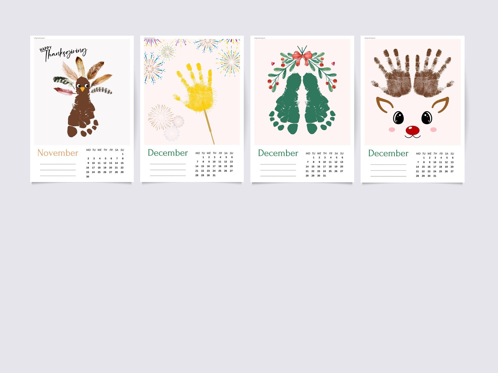 2026 Mega Handprint Footprint Calendar, Kids Baby Toddler, School ...