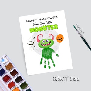 Halloween Handprint Art Craft, Happy Halloween From Your Little Monster ...