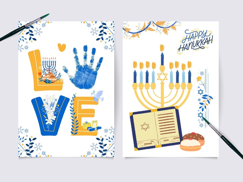 Hanukkah Handprint Footprint Fingerprint Art Craft Hanukkah - Etsy