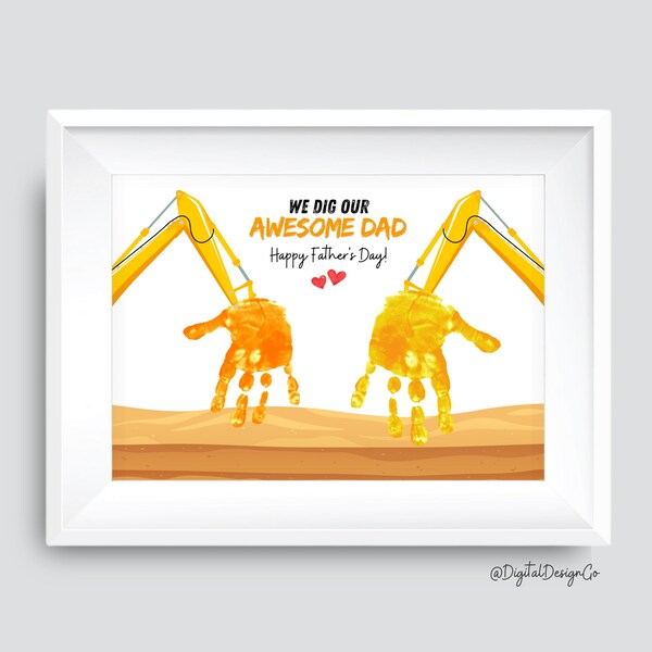 Fathers Day Handprint Card - Etsy