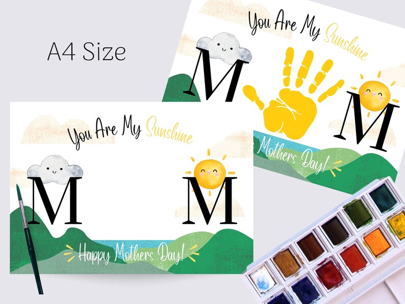 Handprint Art for Mother's Day You Are My Sunshine Mom - Etsy