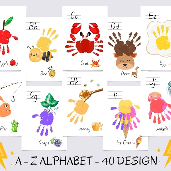 Handprint Alphabet - Etsy