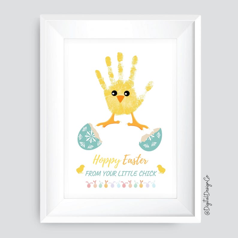 Easter Chicken Handprint Art, Toddler Handprint Keepsake, Easter Art ...