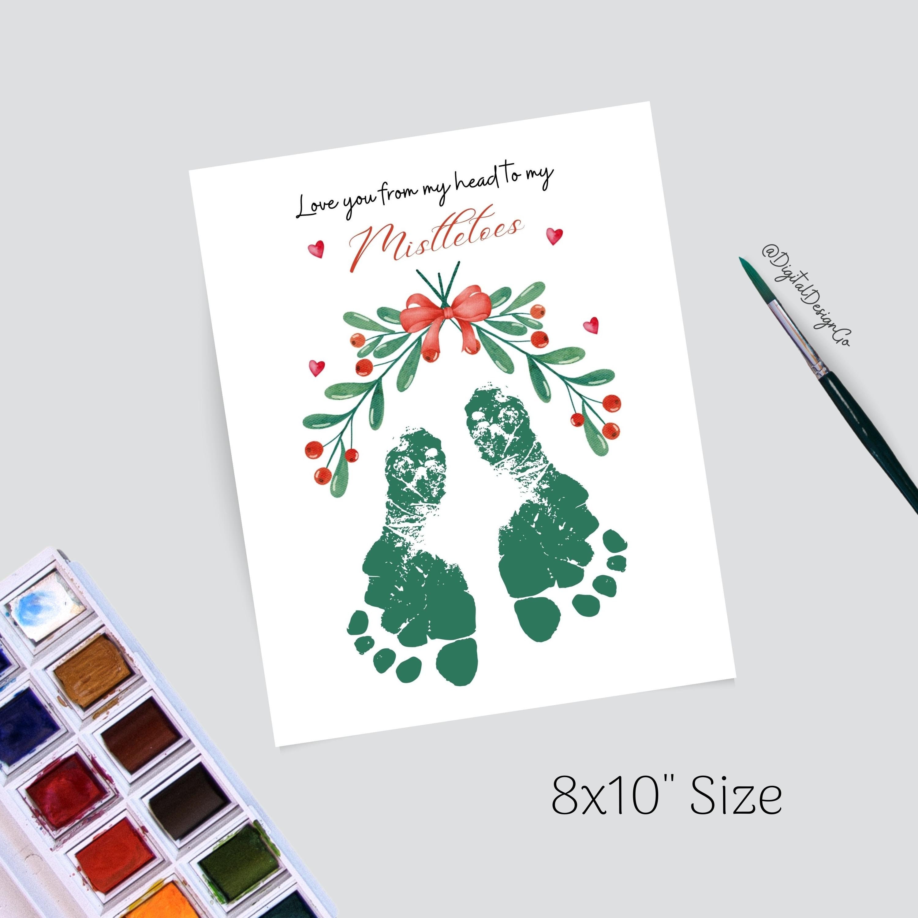 Mistletoe Christmas Footprint Art Craft Holiday Craft School - Etsy