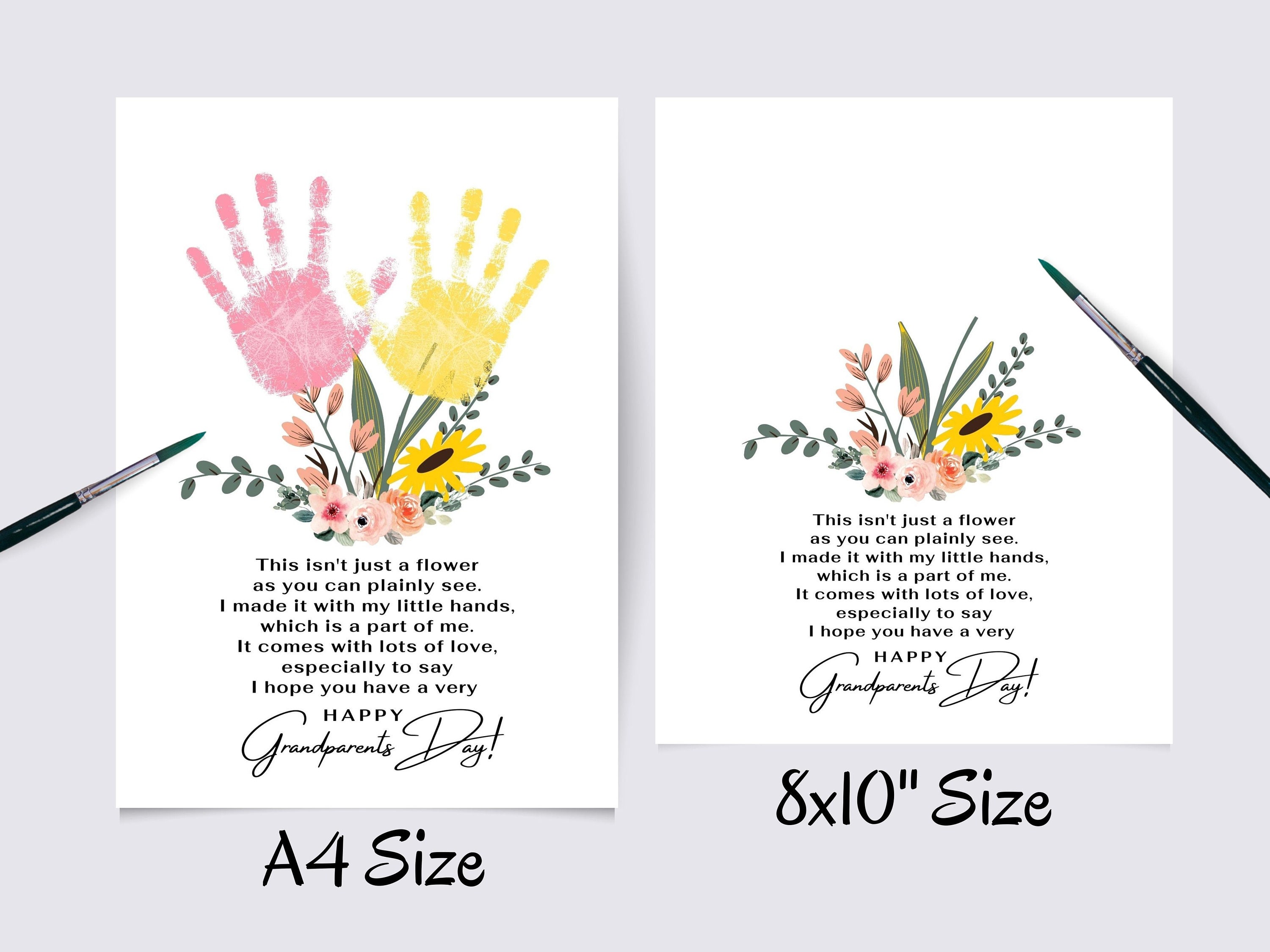 Grandparents Day Handprint Art Craft, Gift for Grandma and Grandpa ...