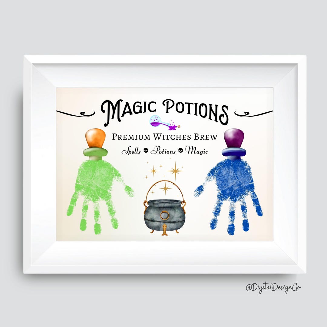 Magic Potions Handprint Craft, Halloween Handprint Art for Kids Baby ...