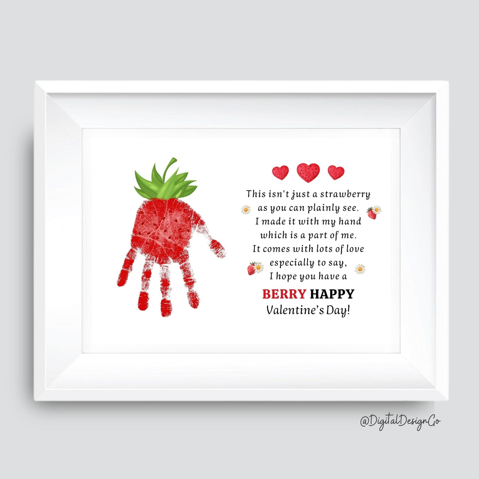 Valentine's Day Handprint Art, Berry Handprint Craft, Kids Baby Toddler ...