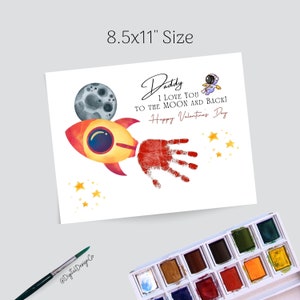 Daddy I Love You to the Moon and Back, Footprint Handprint Art Craft ...