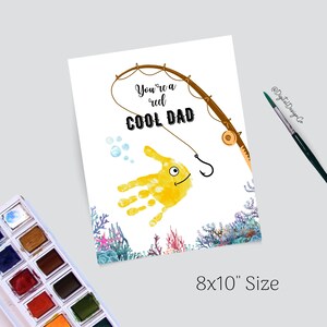 Your a Reel Cool Dad, Fish Handprint Art Craft for Kids Baby Toddler ...