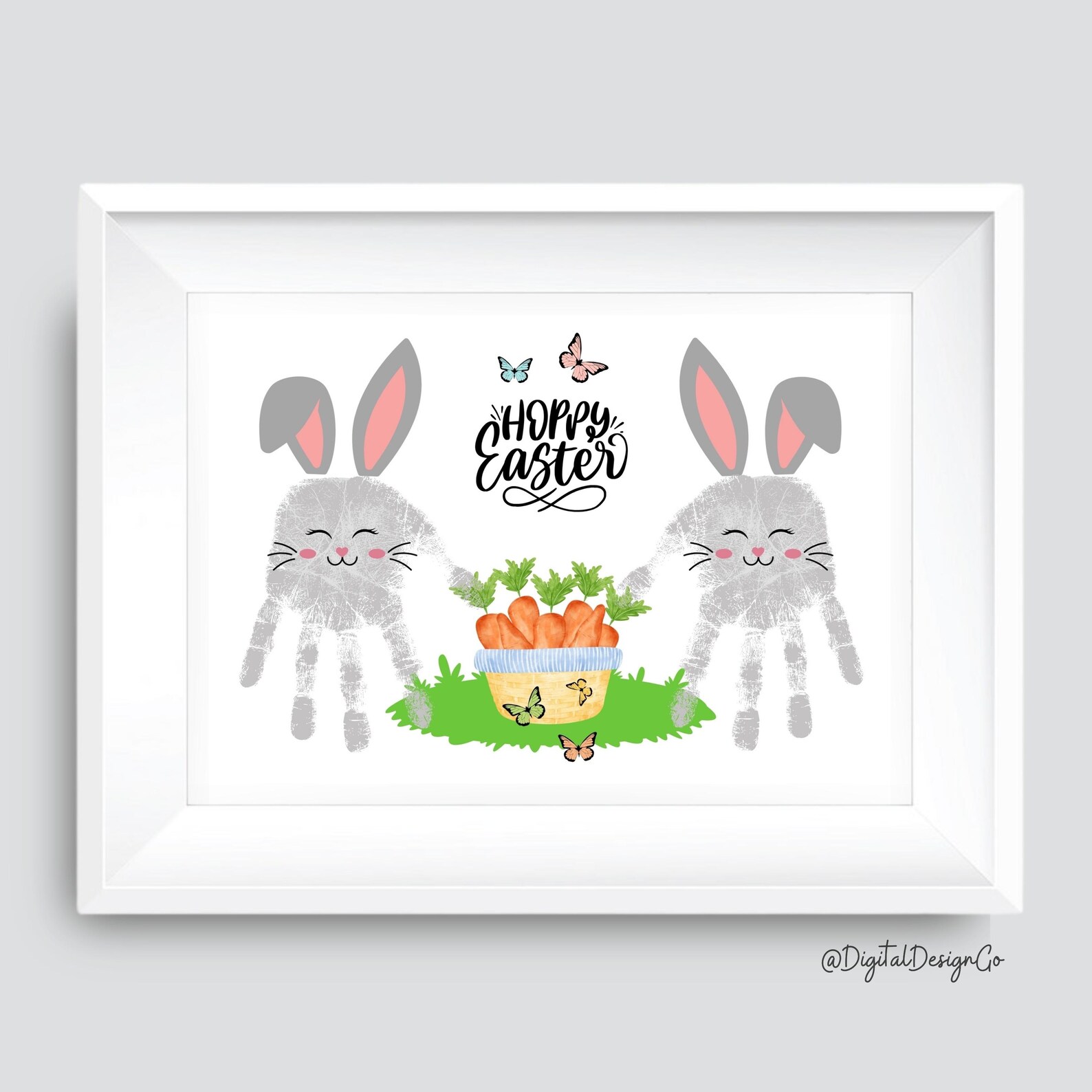 Hoppy Easter Handprint Art, Bunny Handprint Craft, Kids Baby Toddler ...