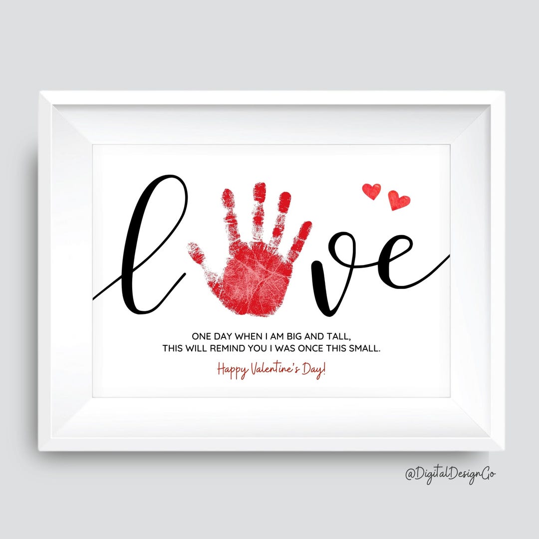 Love Handprint Art, Valentine's Day Handprint Craft, Kids Baby Toddler ...