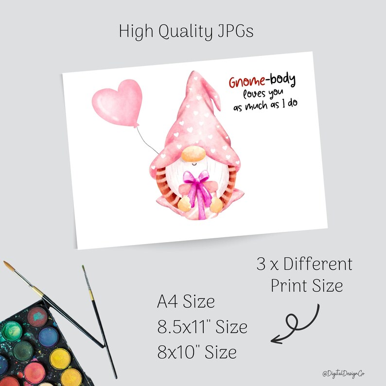 Valentines Day Footprint Art, Gnome Body Loves You, Gnome Craft, Baby ...