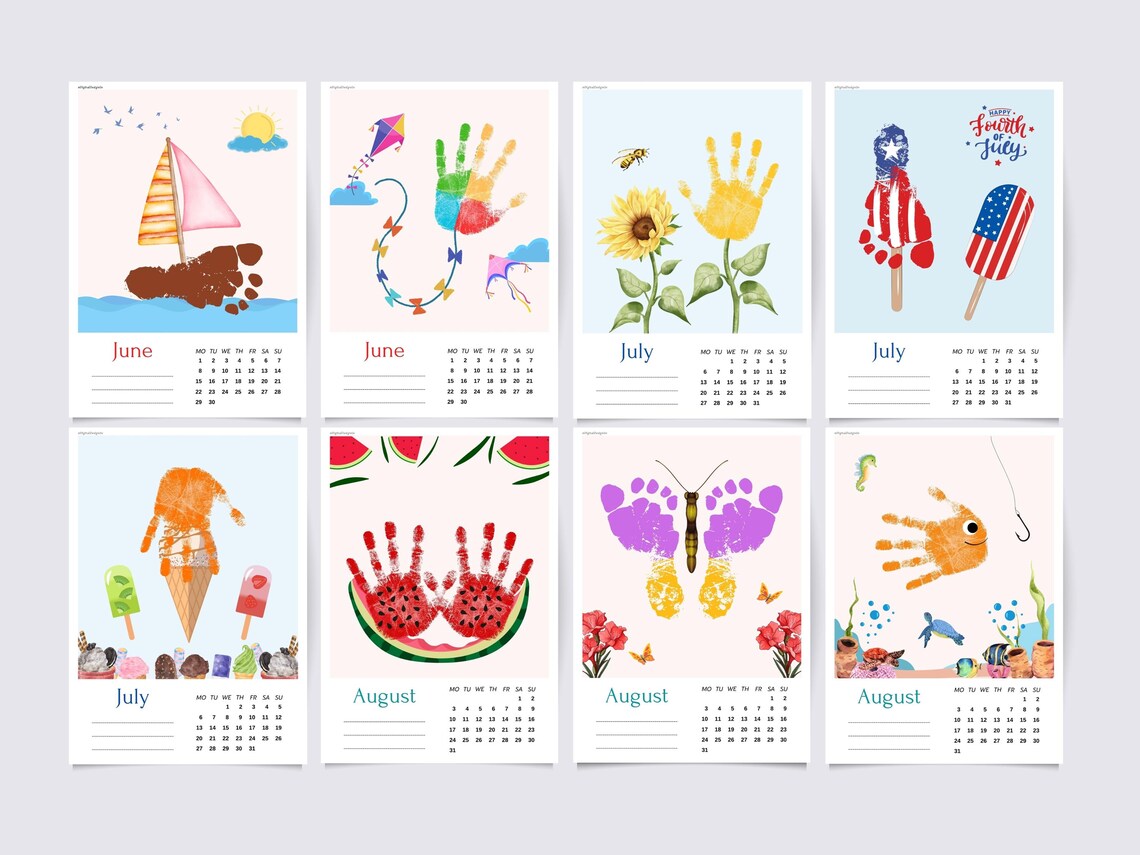 2026 Mega Handprint Footprint Calendar, Kids Baby Toddler, School ...