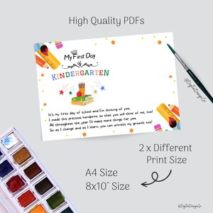 My First Day of Kindergarten Handprint Art, Back to School Poem, DIY ...