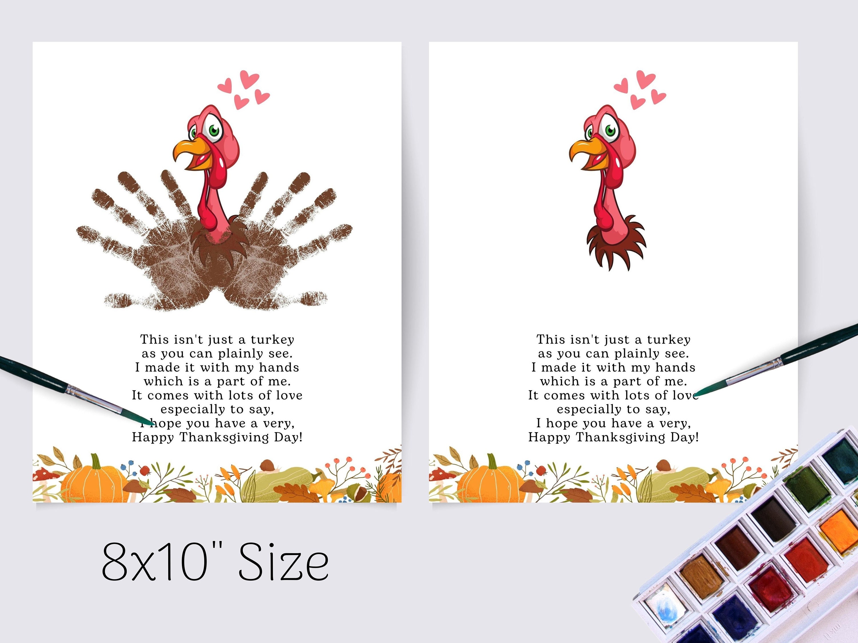 Turkey Handprint Art Turkey Poem Thanksgiving Handprint Art - Etsy