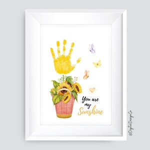 You Are My Sunshine Handprint Craft, Sunflower Handprint Craft for Kids ...