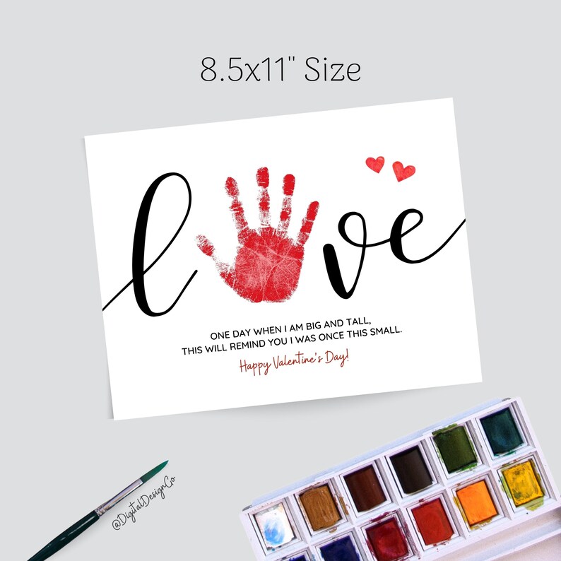 Love Handprint Art, Valentine's Day Handprint Craft, Kids Baby Toddler ...