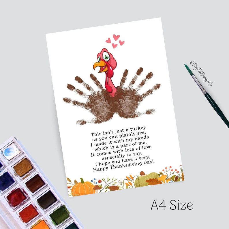 Turkey Handprint Art, Turkey Poem, Thanksgiving Handprint Art Craft ...