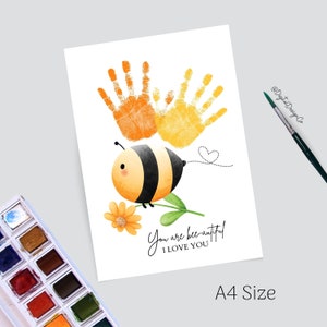 Mother's Day Handprint Art Craft, You Are Bee-autiful I Love You ...