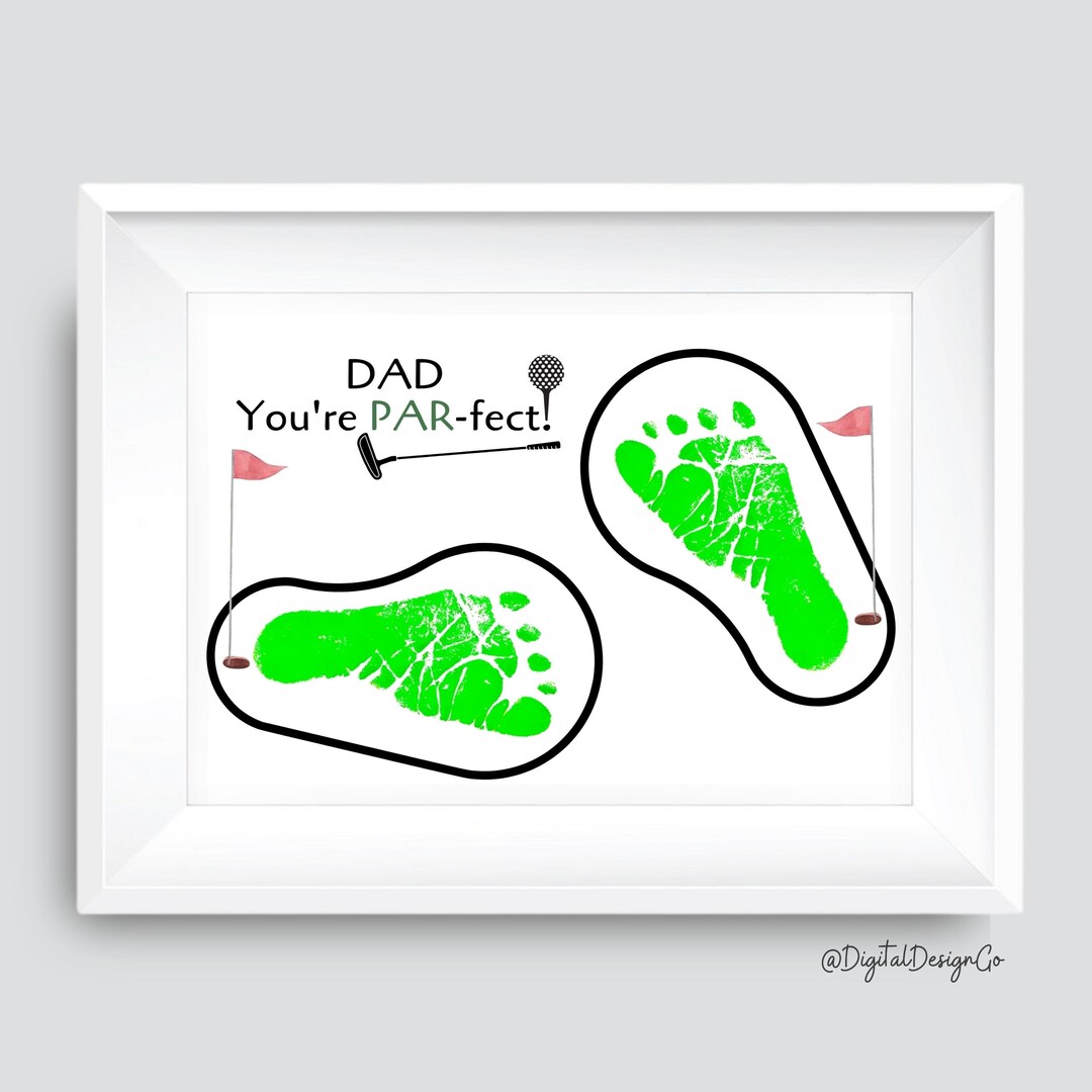 Father's Day Dad Papa Grandpa, Golf Footprint Art Craft, Birthday Gift ...