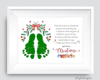 Mistletoe Footprint Christmas Craft - Etsy