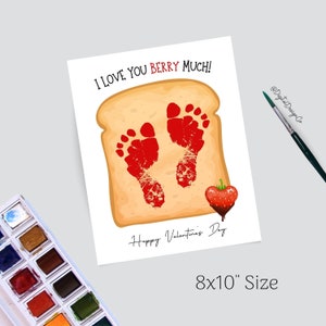 I Love You Berry Much Handprint Footprint Art Craft, Strawberry Jam ...