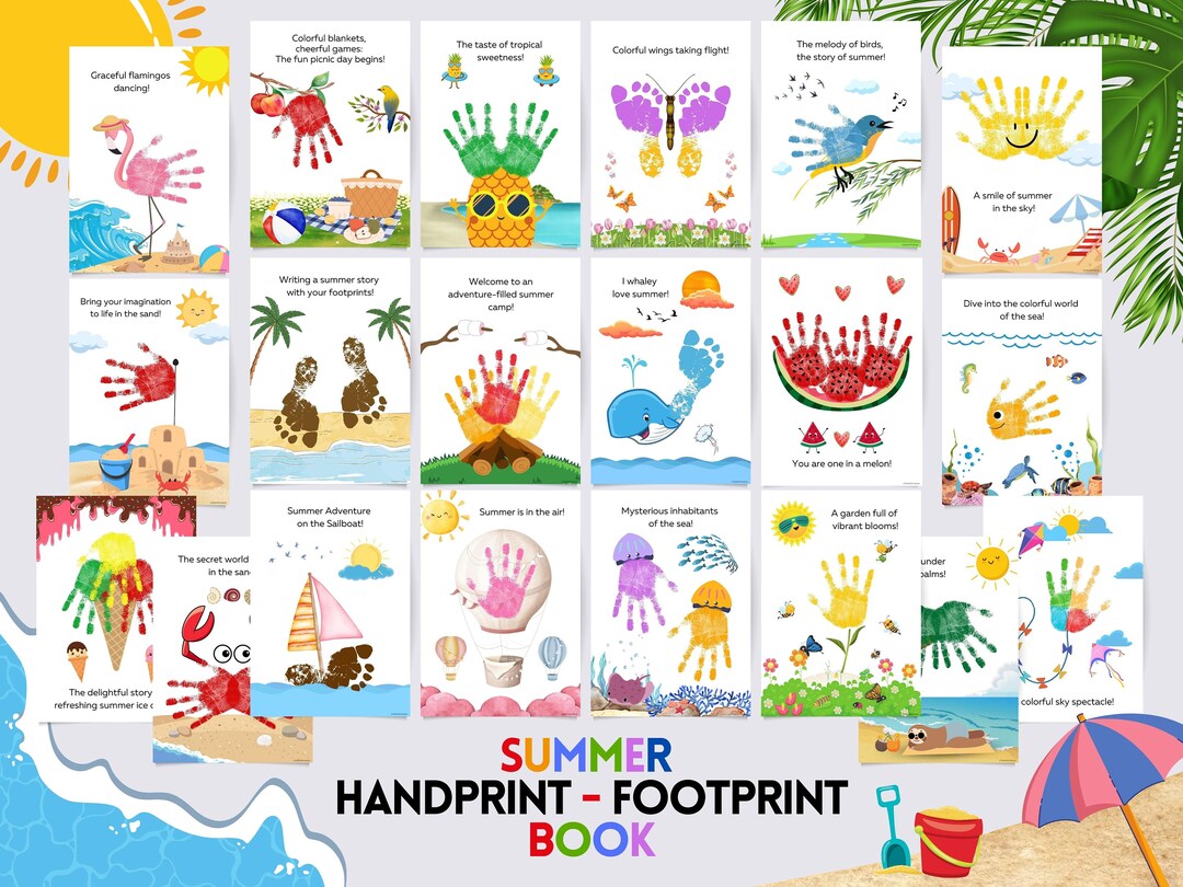 Summer Handprint Craft Footprint Summer Book Kindergarten - Etsy