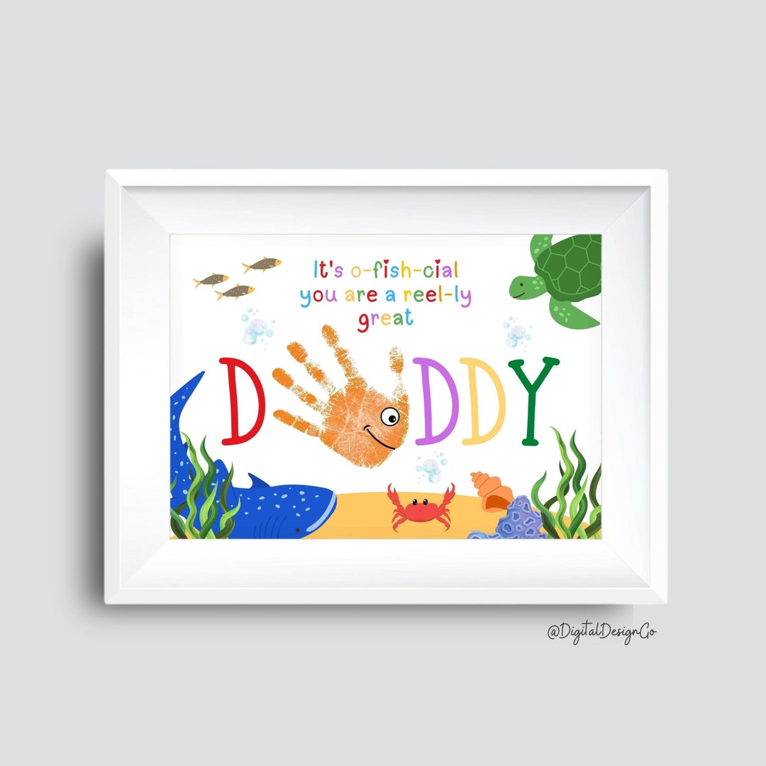Fish Handprint Craft, Gift for Daddy, Father's Day Handprint Art Craft ...
