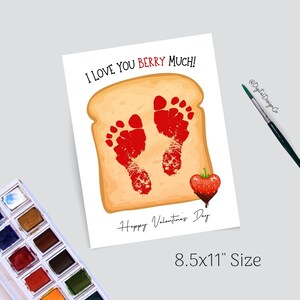 I Love You Berry Much Handprint Footprint Art Craft, Strawberry Jam ...