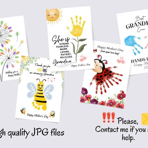 Mother's Day Bundle for Grandma, Footprint Art Craft, Handprint Art ...
