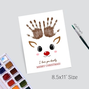 Christmas Handprint Art, I Love You Deerly, Christmas Reindeer Craft ...