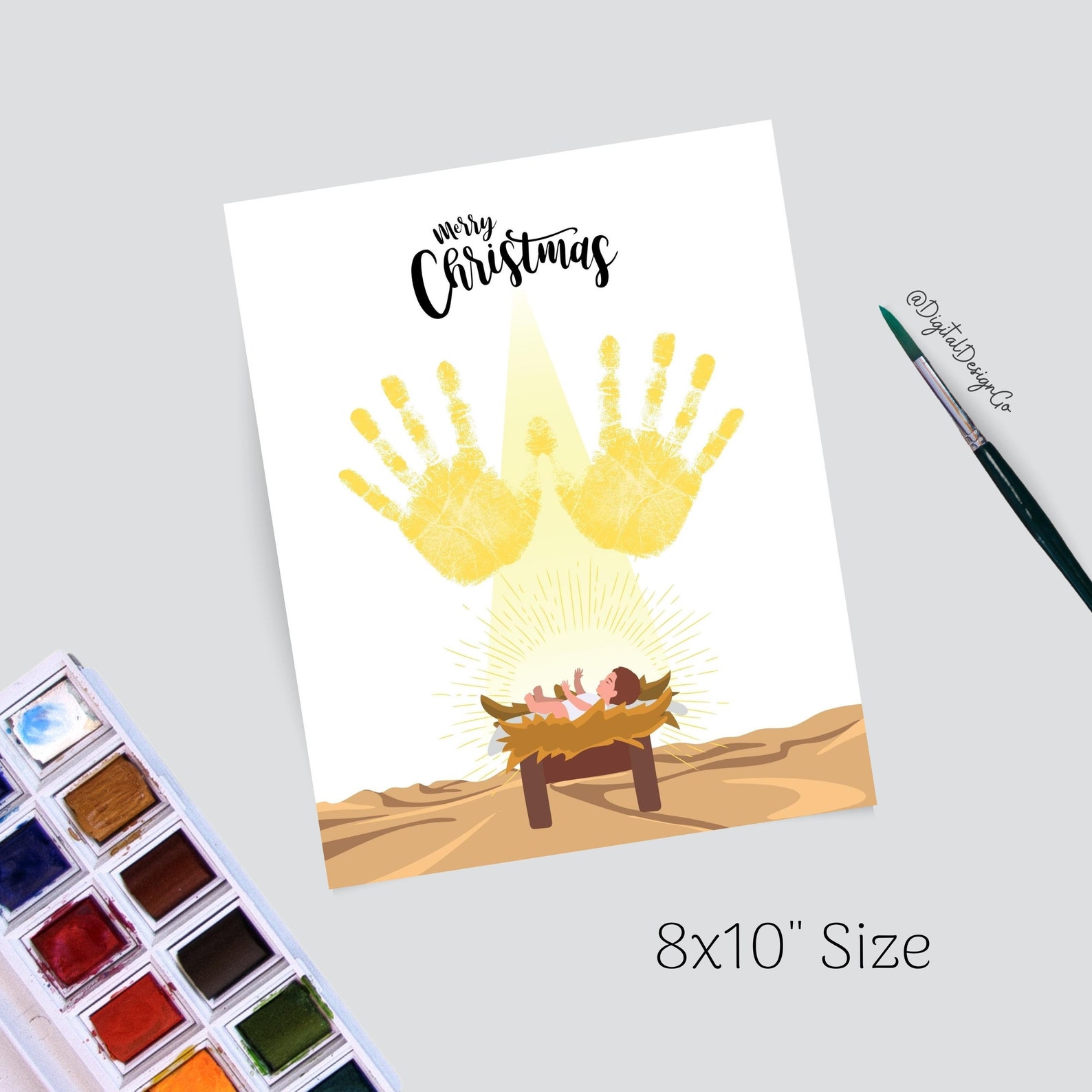 Shine Baby Jesus Handprint Art Craft, Christian Craft, Merry Christmas ...