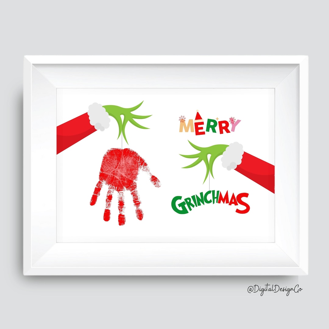 Merry Grinchmas Handprint Art Craft, Christmas Handprint Craft, Kids ...