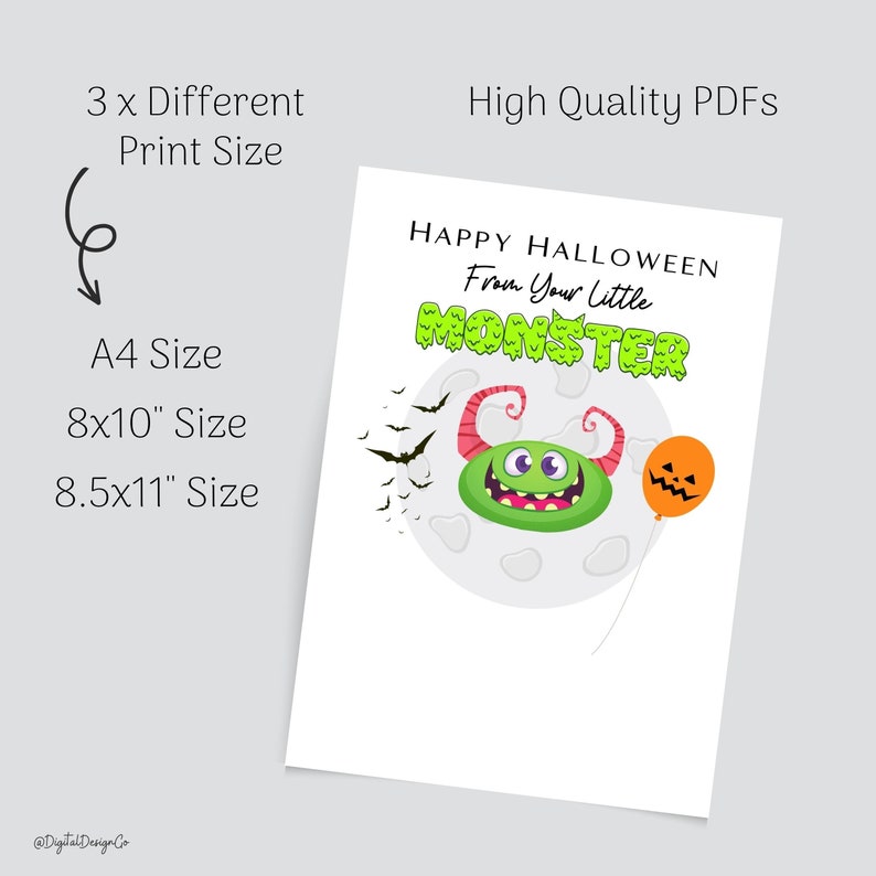 Halloween Handprint Art Craft, Happy Halloween From Your Little Monster ...