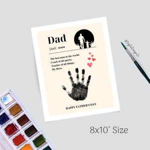 Fathers Day Handprint Footprint Craft, Gift for Dad, Dad Noun Handprint ...