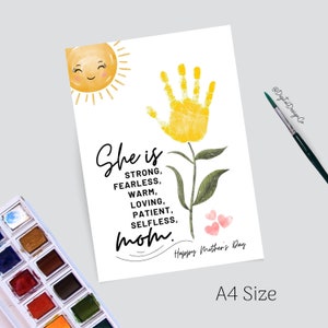 Mother's Day Handprint Art Craft, Flower Handprint Craft for Kids Baby ...