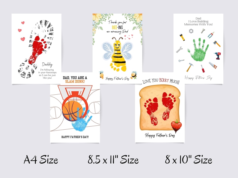 Father's Day Bundle, Footprint - Handprint Art Craft, Baby Toddler Kids ...