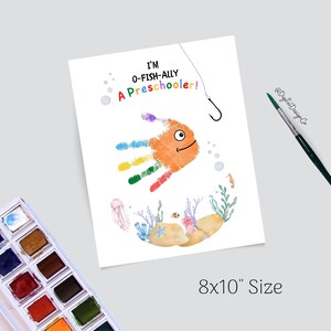 O FISH Ally a Preschooler, Fish Handprint Art Craft, First Day of ...