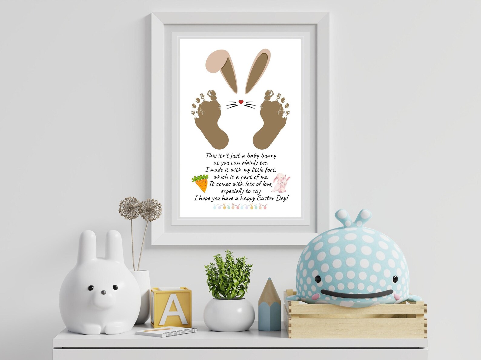 Easter Bunny Footprint Art Project for Kids Toddler Footprint | Etsy