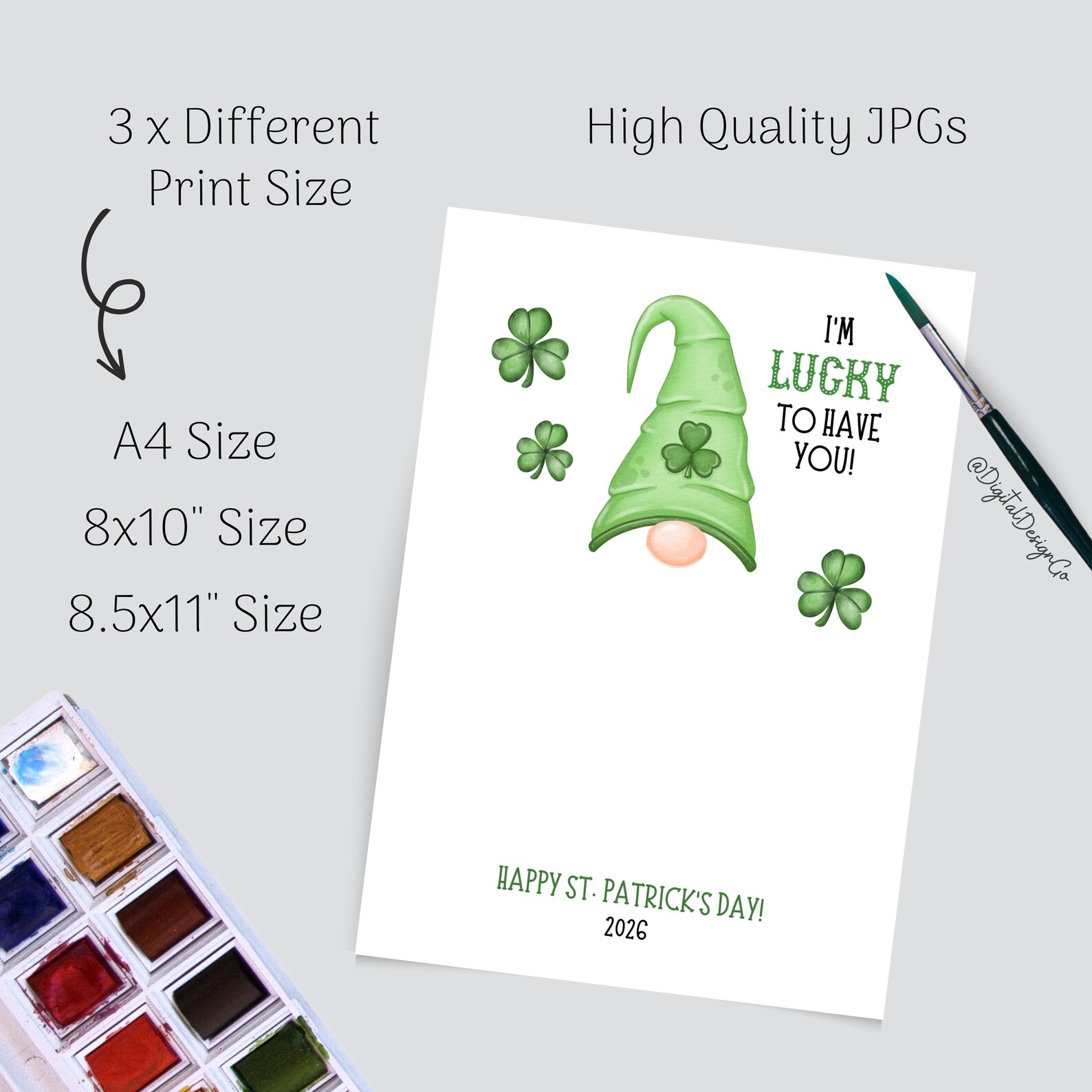 St Patricks Day Handprint Art, I'm Lucky to Have You, Gnome Handprint ...