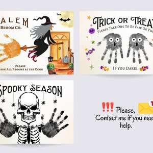 Halloween Handprint Footprint Art Craft Bundle, Halloween Decor ...